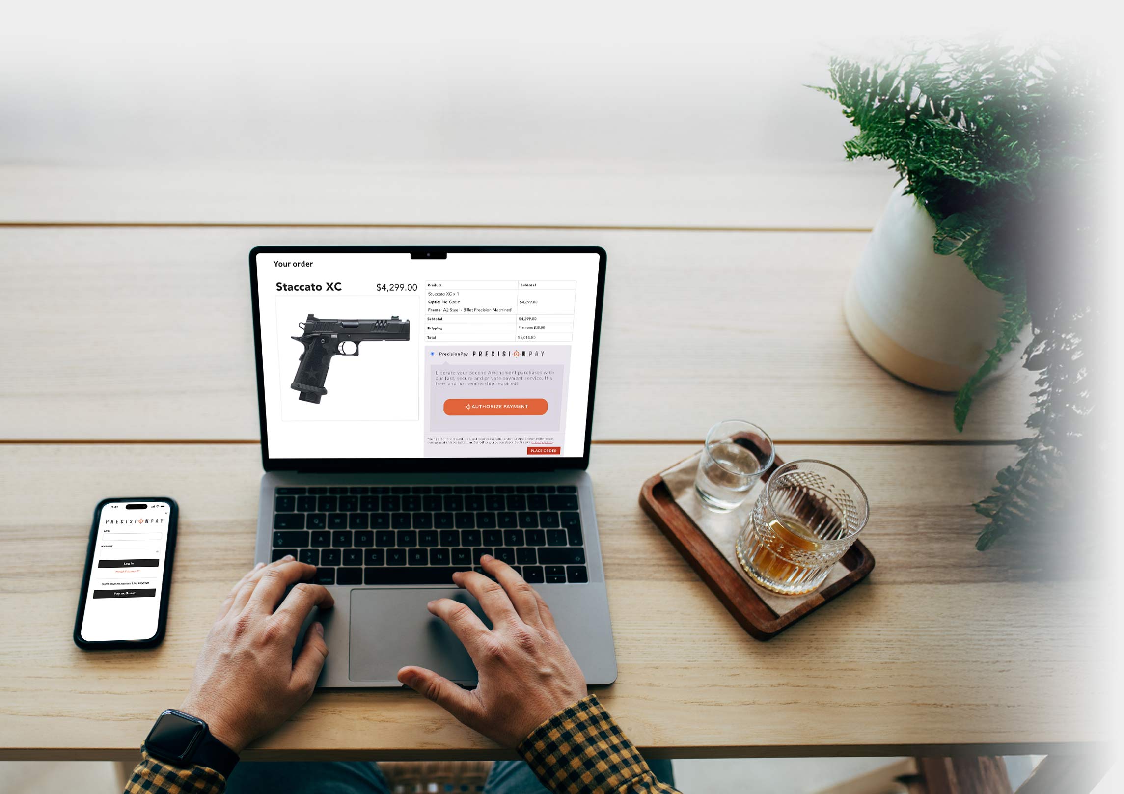 ordered items on table